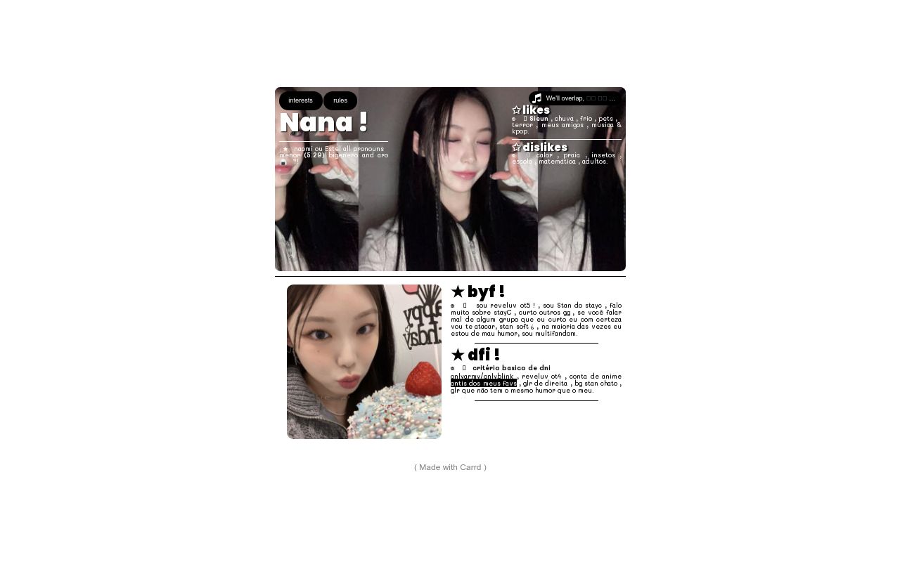 CARRD DA NANAㅤ𓂃